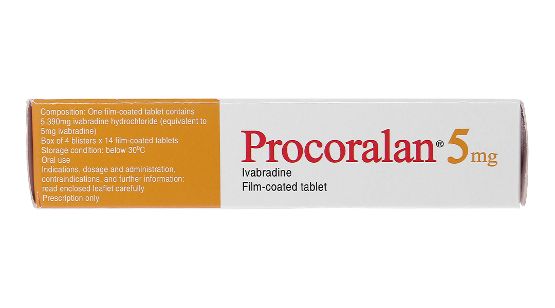 Procoralan 5mg trị đau thắt ngực, suy tim (4 vỉ x 14 viên) - 08/2024 ...