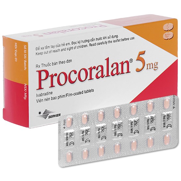 Procoralan 5mg trị đau thắt ngực, suy tim (4 vỉ x 14 viên) - 10/2024 ...