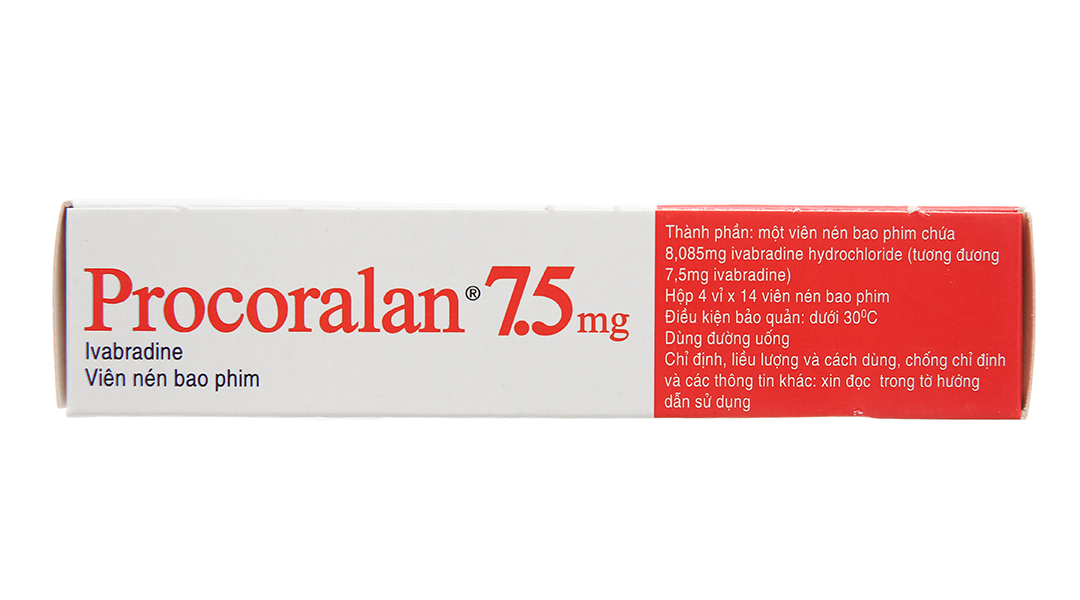 Procoralan 7.5mg trị đau thắt ngực, suy tim (4 vỉ x 14 viên) - 08/2024 ...
