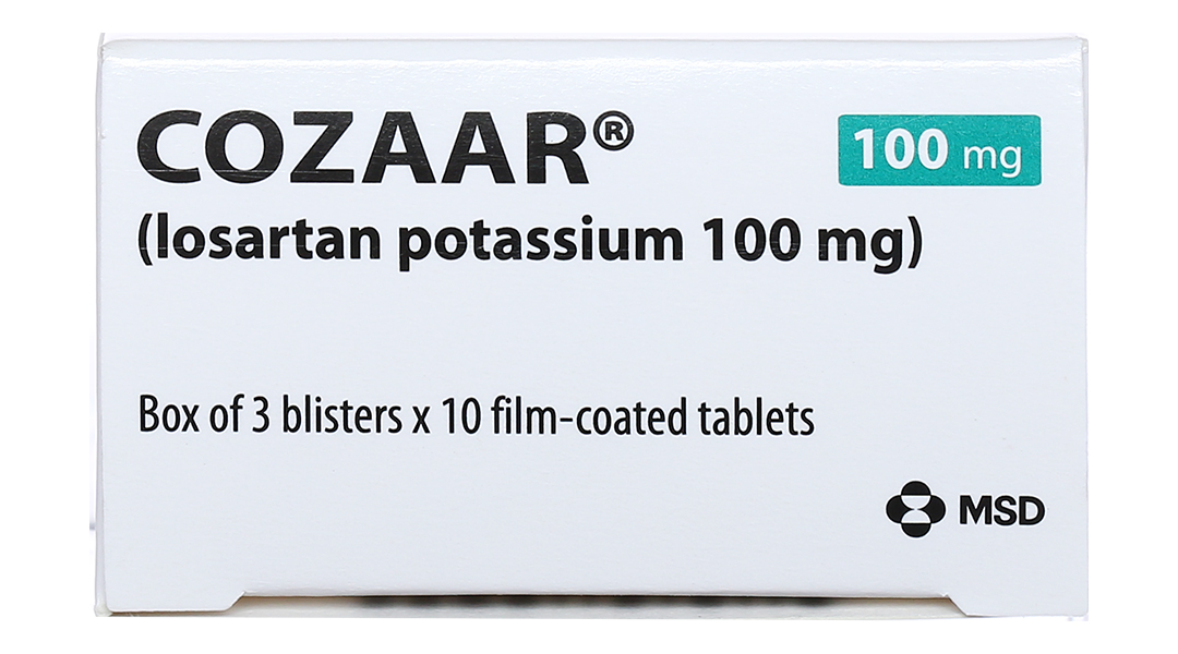Cozaar 100mg trị tăng huyết áp, suy tim (3 vỉ x 10 viên) - 08/2024 ...