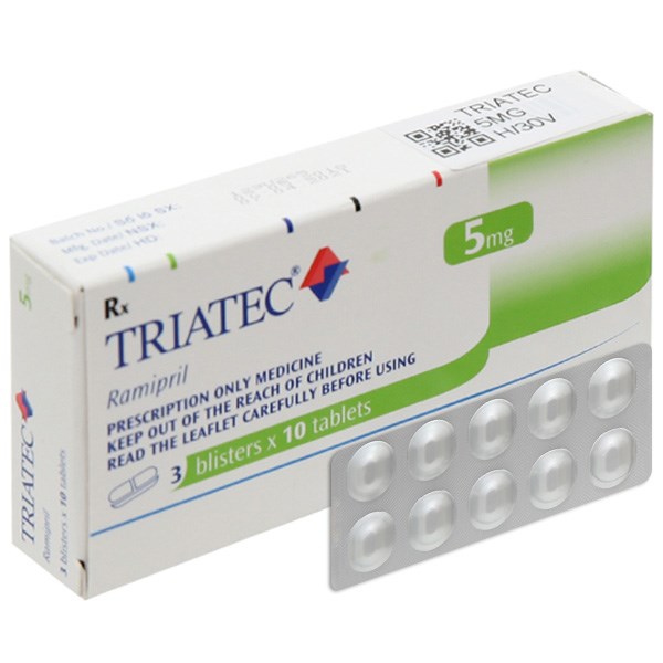 Triatec 5mg trị tăng huyết áp, suy tim (3 vỉ x 10 viên) - 09/2024 ...