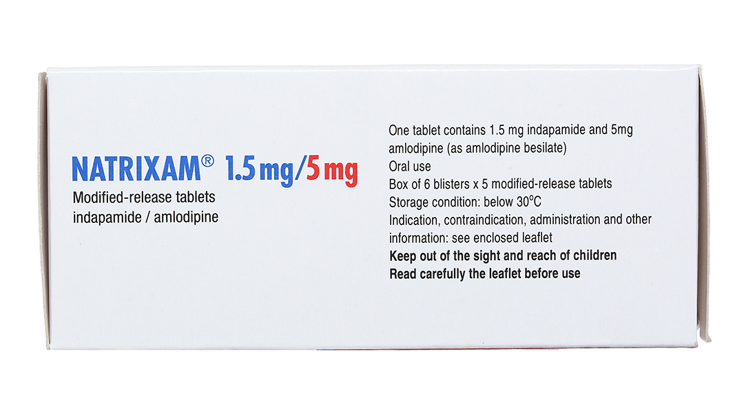Natrixam 1.5mg/5mg trị tăng huyết áp (6 vỉ x 5 viên) - 08/2024 ...