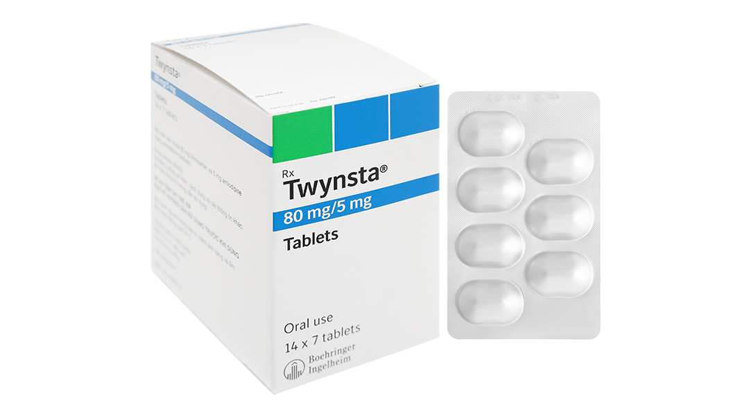 Twynsta 80mg/5mg trị tăng huyết áp (14 vỉ x 7 viên) - 07/2024 ...