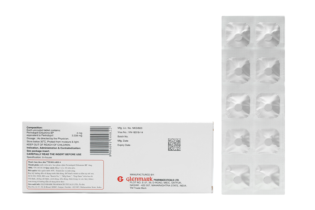 Perigard-4 trị tăng huyết áp (1 vỉ x 10 viên) - 06/2024 ...