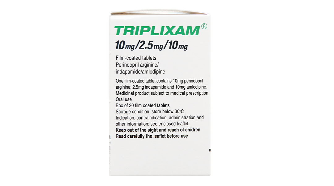 Triplixam 10mg/2.5mg/10mg trị tăng huyết áp hộp 30 viên - 08/2024 ...