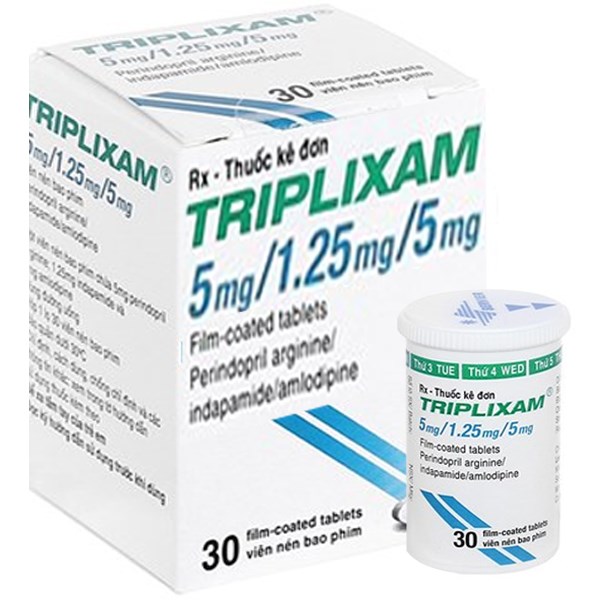 Thuốc Triplixam 5mg/1.25mg/10mg hộp 30 viên-Nhà thuốc An Khang