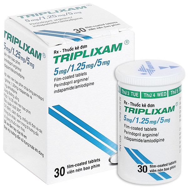 Triplixam 5mg/1.25mg/5mg trị tăng huyết áp hộp 30 viên - 02/2025 ...