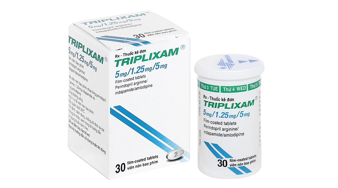 Triplixam 5mg/1.25mg/5mg trị tăng huyết áp