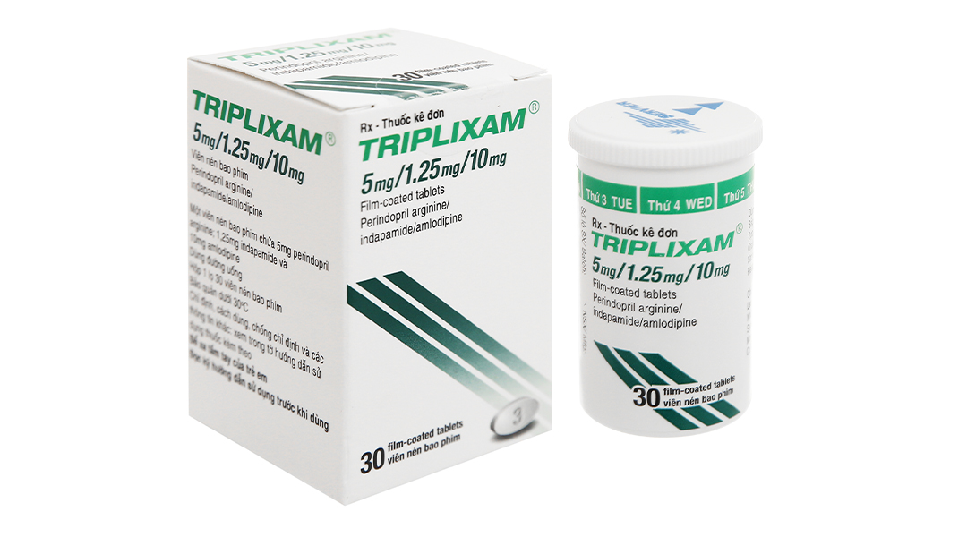 Thuốc Triplixam 5mg/1.25mg/10mg hộp 30 viên-Nhà thuốc An Khang