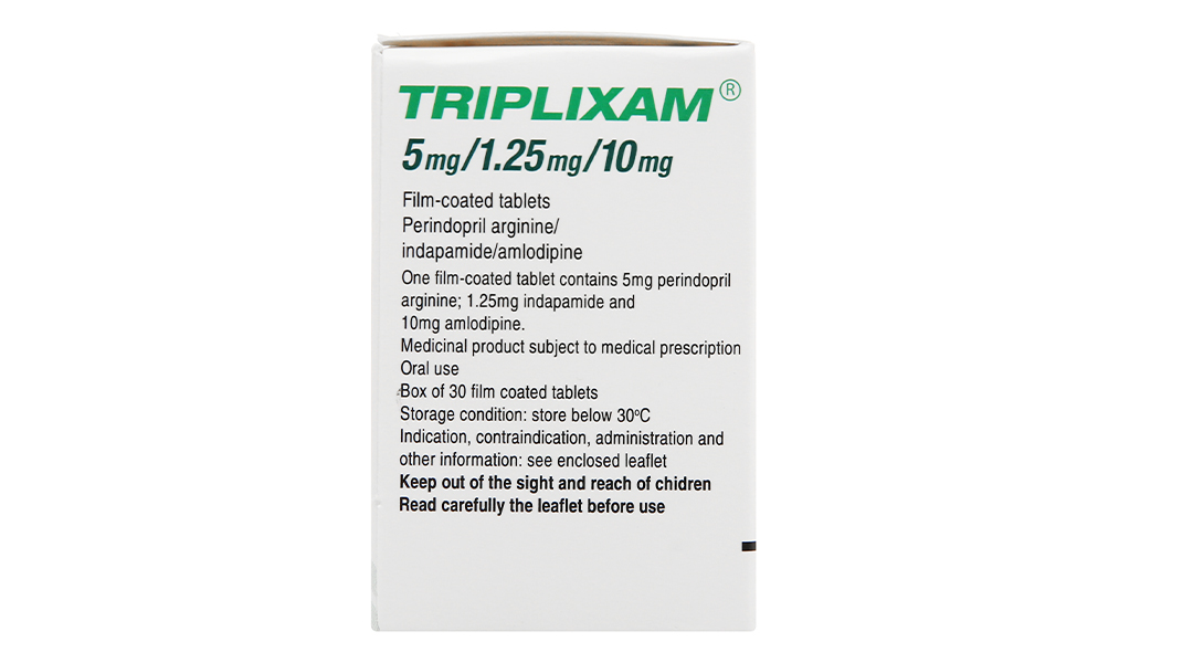Triplixam 5mg/1.25mg/10mg trị tăng huyết áp lọ 30 viên - 05/2024 ...