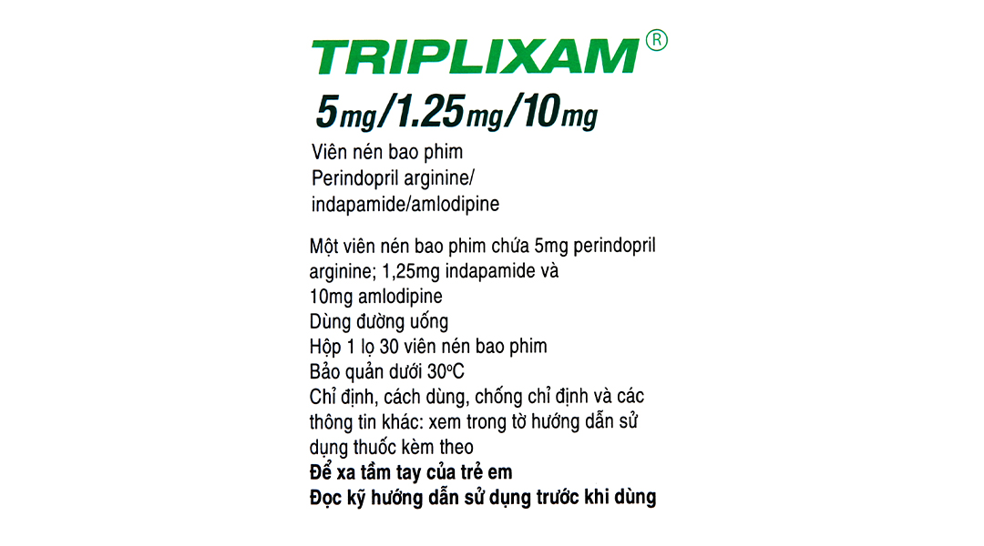 Triplixam 5mg/1.25mg/10mg trị tăng huyết áp lọ 30 viên - 05/2024 ...