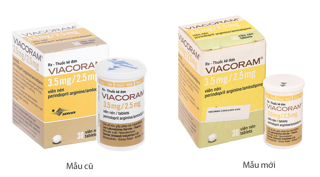 Viacoram 3.5mg/2.5mg trị tăng huyết áp hộp 30 viên - 08/2024 ...