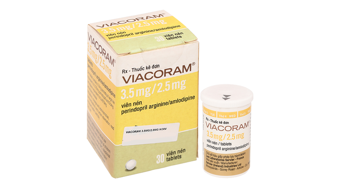 Viacoram 3.5mg/2.5mg trị tăng huyết áp hộp 30 viên - 08/2024 ...