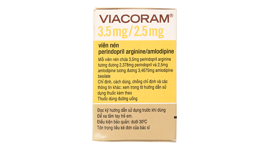 Viacoram 3.5mg/2.5mg trị tăng huyết áp hộp 30 viên - 08/2024 ...