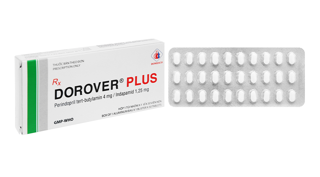 Dorover Plus 4mg/1.25mg trị tăng huyết áp (1 vỉ x 30 viên) - 08/2024 ...