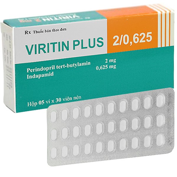 Viritin Plus 2/0.625 trị tăng huyết áp (5 vỉ x 30 viên) - 09/2024 ...