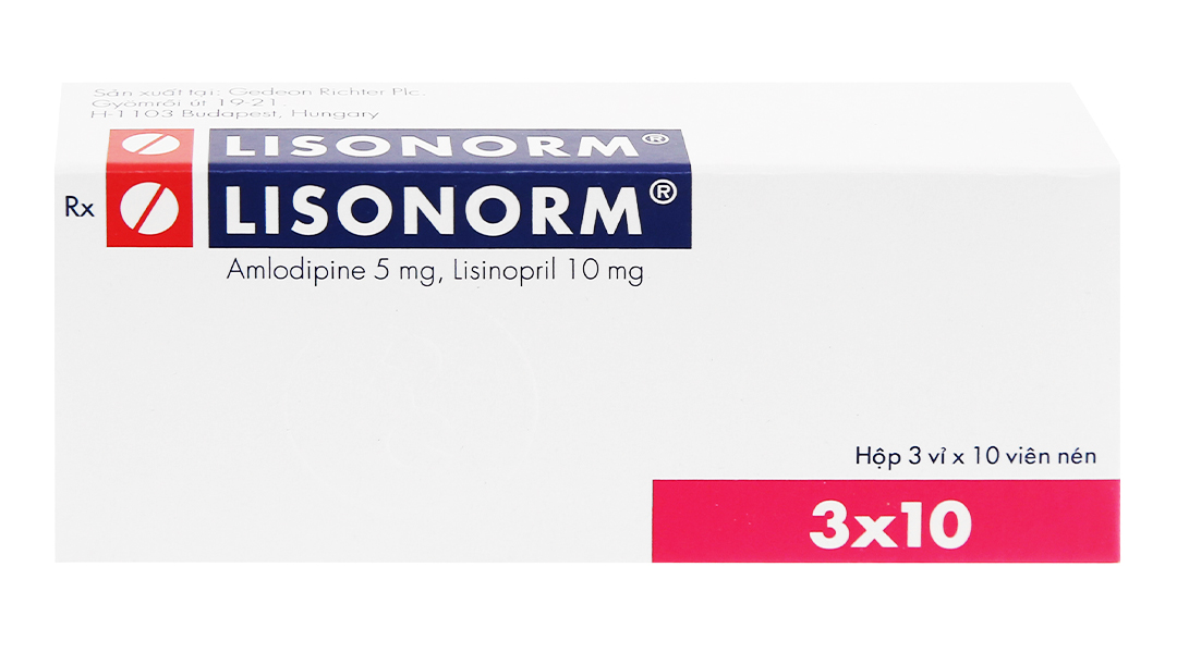 Lisonorm 5mg/10mg trị tăng huyết áp (3 vỉ x 10 viên) chính hãng, giao ...