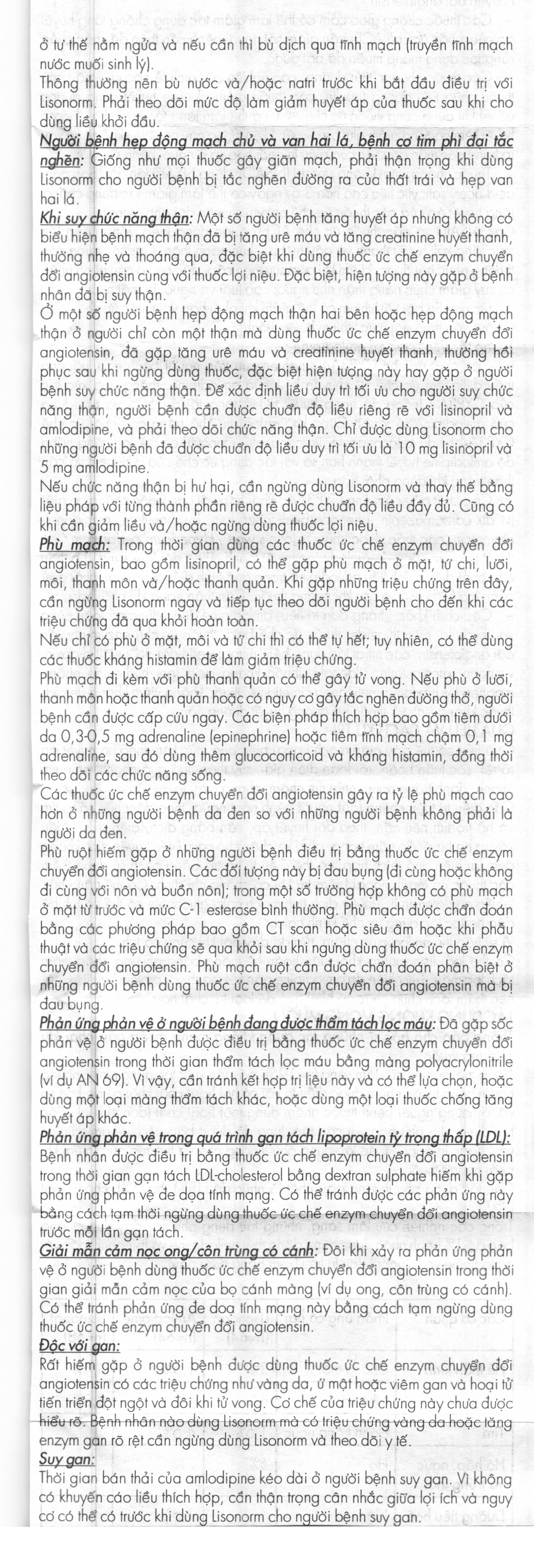 Thuốc Lisonorm 5mg/10mg hộp 30 viên-Nhà thuốc An Khang