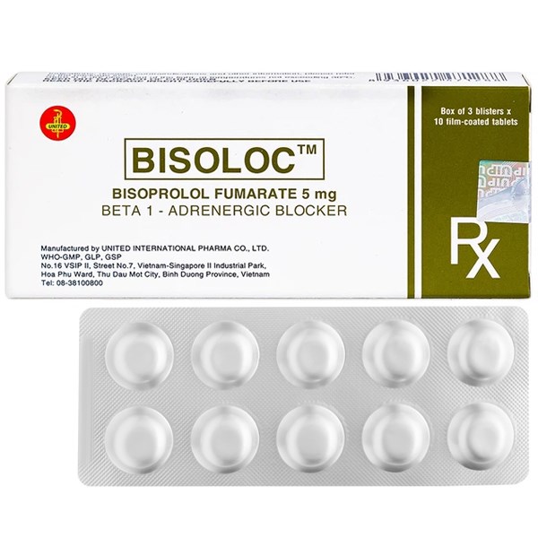 Bisoloc 5mg trị tăng huyết áp, suy tim (3 vỉ x 10 viên) - 09/2024 ...