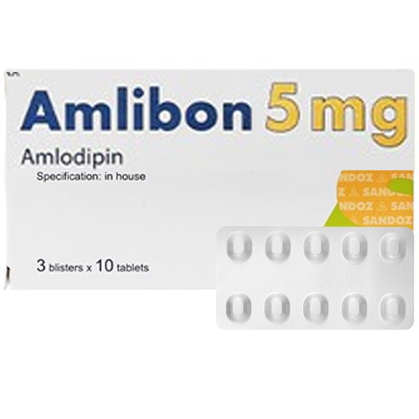 Amlibon 5mg trị tăng huyết áp, đau thắt ngực (3 vỉ x 10 viên) - 10/2024 ...