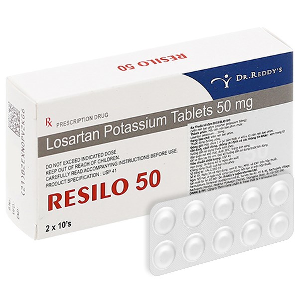 Resilo 50 trị tăng huyết áp, suy tim (2 vỉ x 10 viên) - 09/2024 ...