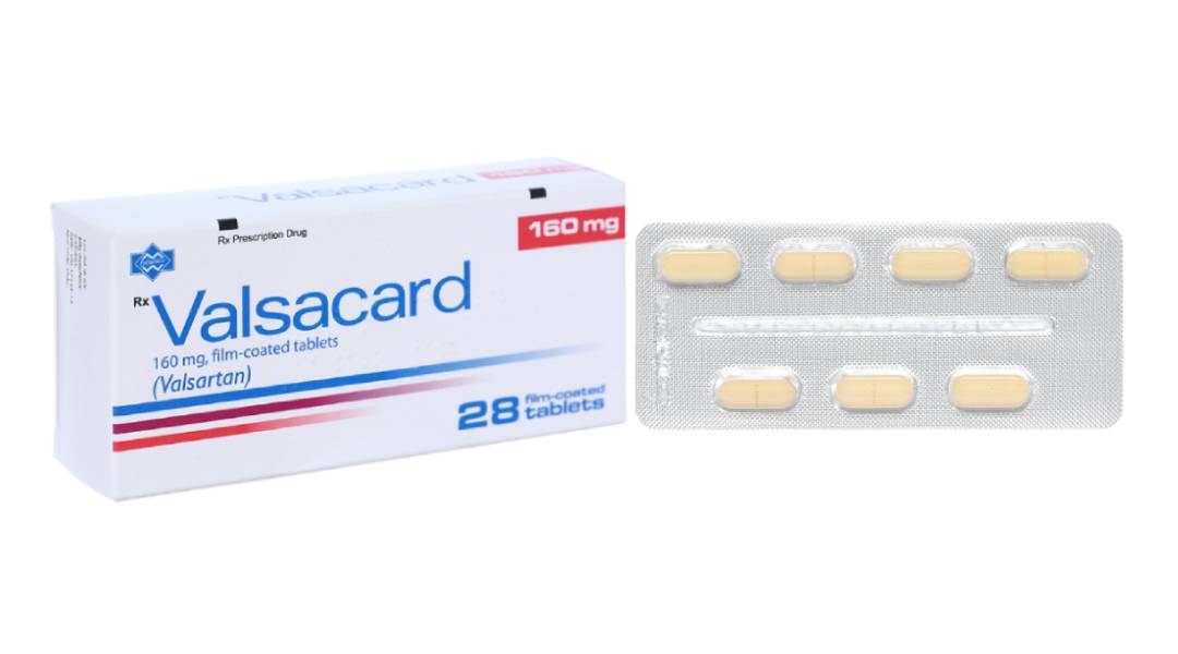 Valsacard 160mg trị tăng huyết áp, suy tim (4 vỉ x 7 viên) - 08/2024 ...