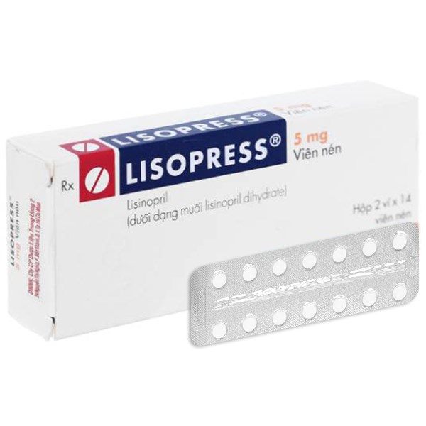 Lisopress 5mg trị tăng huyết áp, suy tim (2 vỉ x 14 viên) - 10/2024 ...