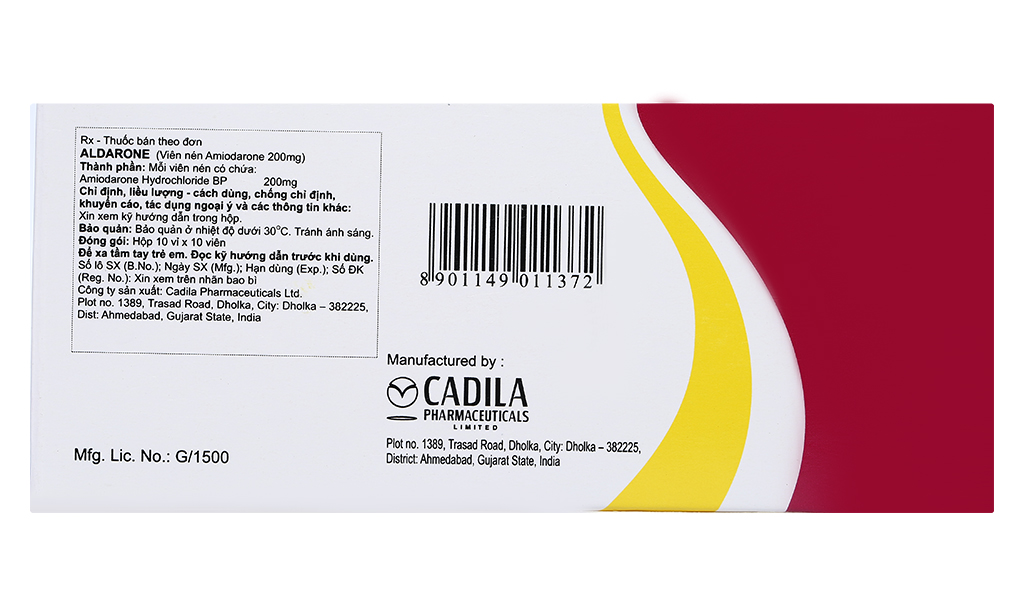 Aldarone 200mg trị loạn nhịp tim (10 vỉ x 10 viên) - 08/2024 ...