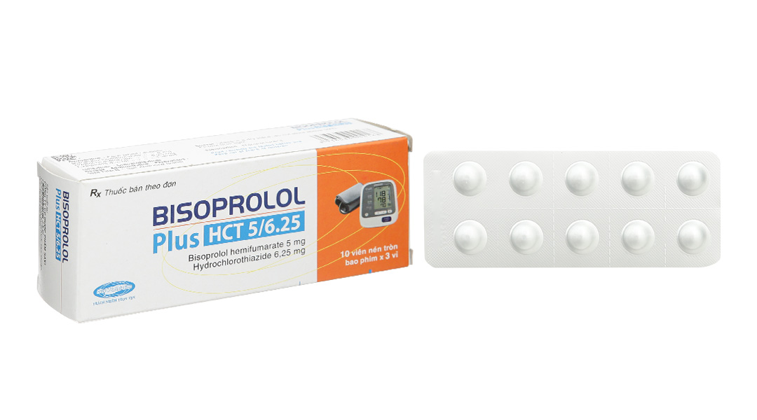 Bisoprolol Plus HCT 5/6.25 trị tăng huyết áp (3 vỉ x 10 viên) - 08/2025 ...