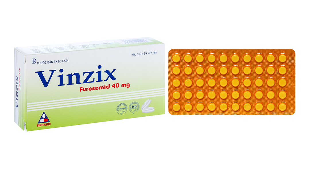 Vinzix 40mg trị tăng huyết áp, phù do tim (5 vỉ x 50 viên) - 07/2024 ...