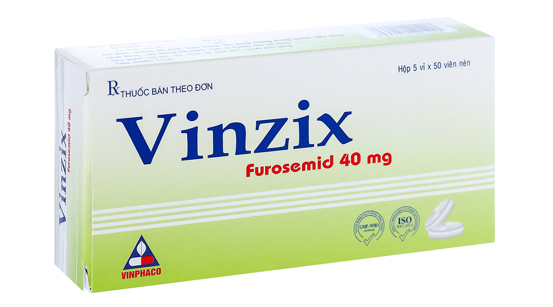 Vinzix 40mg trị tăng huyết áp, phù do tim (5 vỉ x 50 viên) - 07/2024 ...