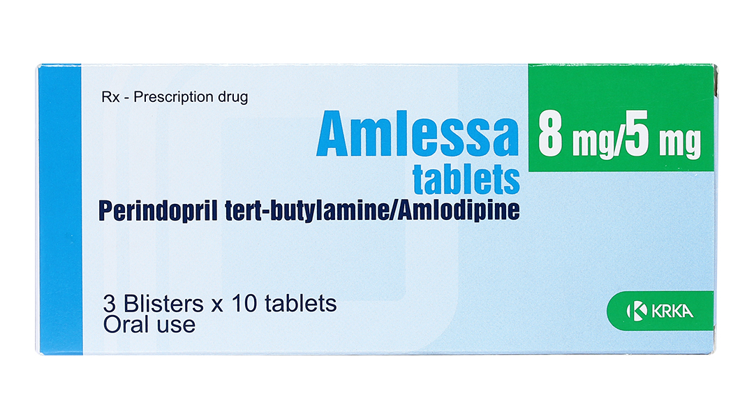Amlessa 8mg/5mg Tablets trị tăng huyết áp, mạch vành (3 vỉ x 10 viên ...
