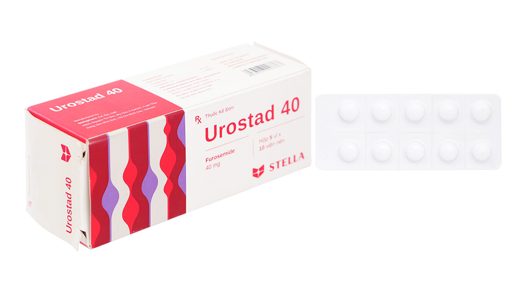Urostad 40 trị phù phổi cấp, phù do tim, gan, thận (5 vỉ x 10 viên ...