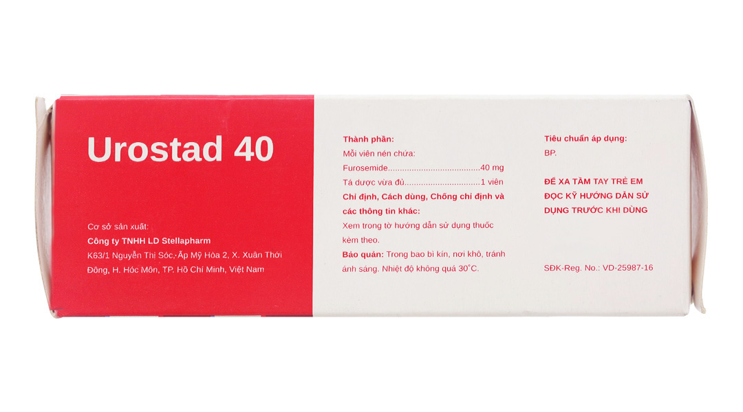 Urostad 40 trị phù phổi cấp, phù do tim, gan, thận (5 vỉ x 10 viên ...