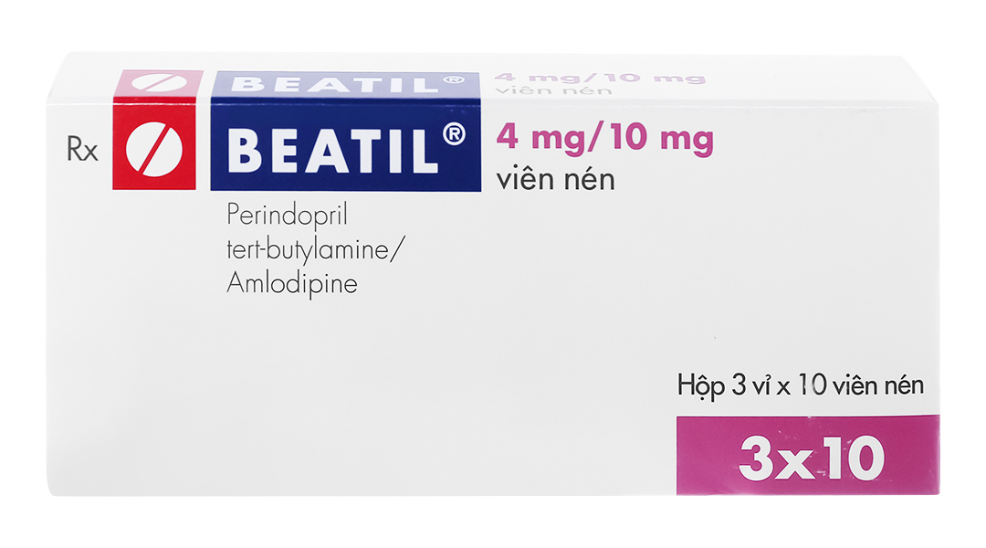 Beatil 4mg/10mg trị tăng huyết áp, mạch vành