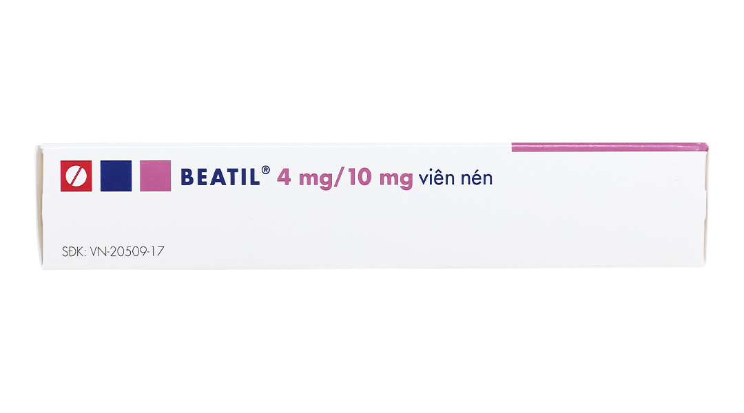 Beatil 4mg/10mg trị tăng huyết áp vô căn, bệnh mạch vành ổn định (3 vỉ ...