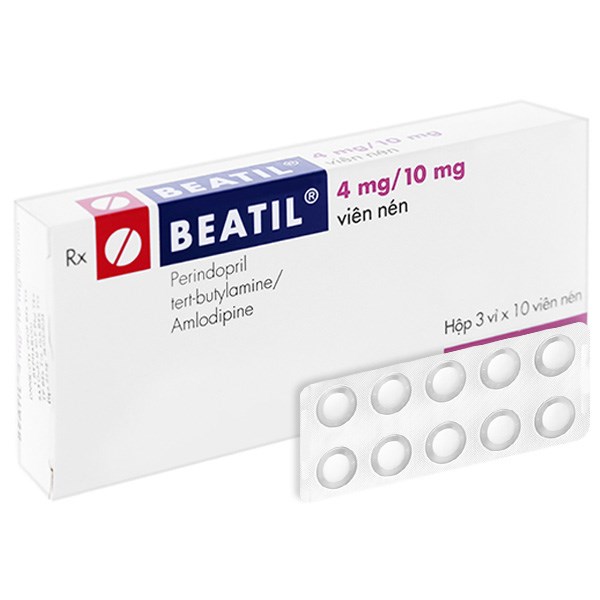 Beatil 4mg/10mg trị tăng huyết áp vô căn, bệnh mạch vành ổn định (3 vỉ ...