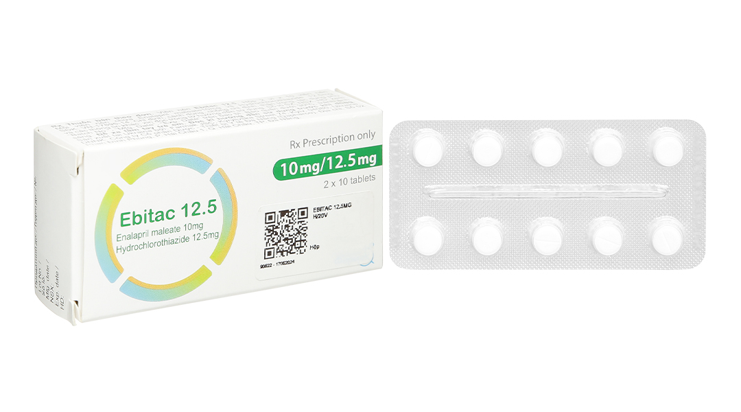 Ebitac 12.5 trị tăng huyết áp, suy tim (2 vỉ x 10 viên) - 07/2024 ...