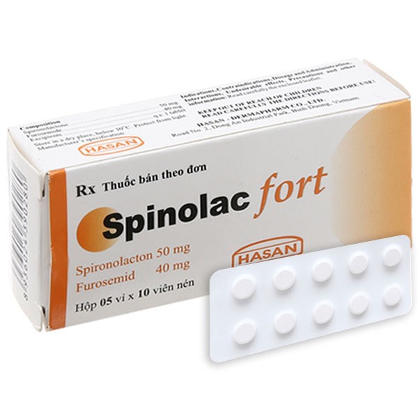Spinolac Fort thuốc lợi tiểu trị tăng huyết áp, suy tim (5 vỉ x 10 viên ...