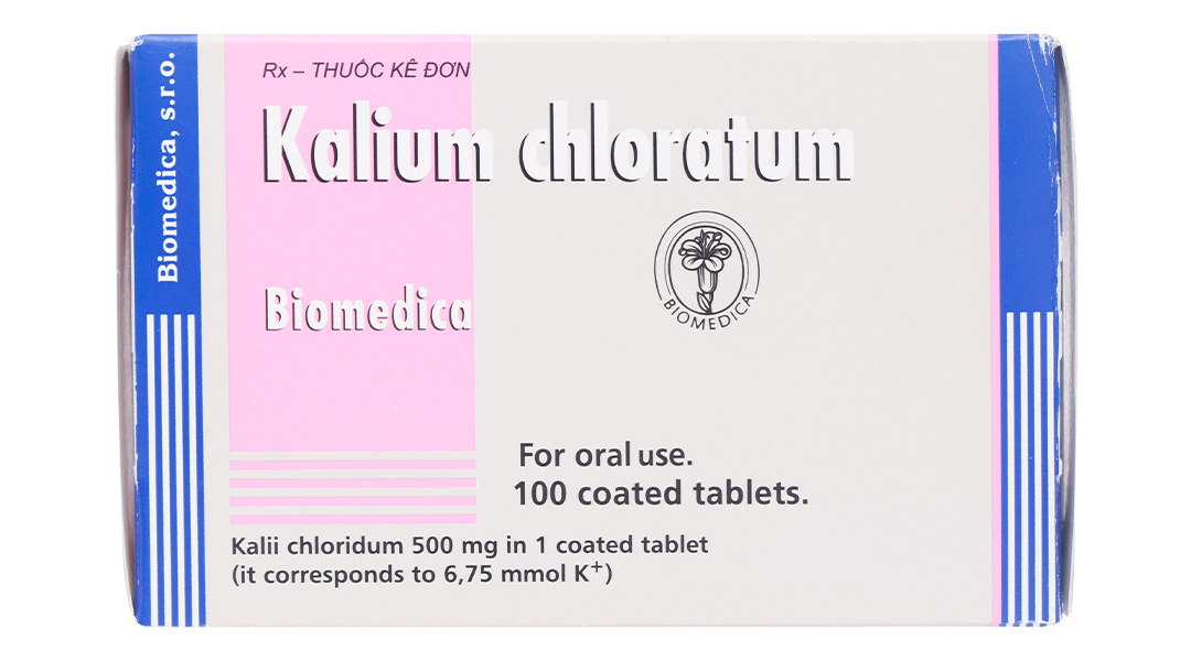 Kalium Chloratum 500mg phòng và trị thiếu kali (10 vỉ x 10 viên) - 08/ ...