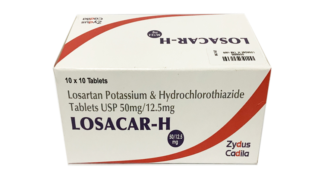 Losacar-H 50mg/12.5mg trị tăng huyết áp (10 vỉ x 10 viên) - 08/2024 ...