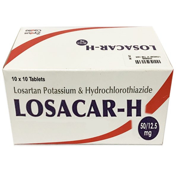 Losacar-H 50mg/12.5mg trị tăng huyết áp (10 vỉ x 10 viên) - 10/2024 ...
