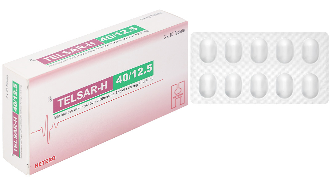 Telsar-H 40/12.5 trị tăng huyết áp (3 vỉ x 10 viên) - 07/2024 ...