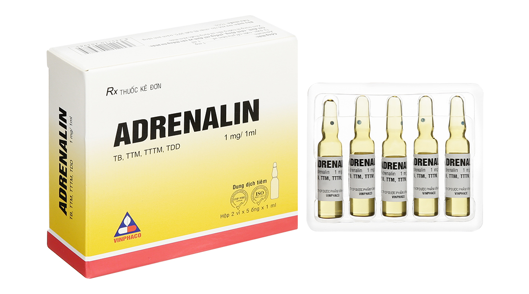 Dung dịch tiêm Adrenalin Vinphaco 1mg/1ml hồi sức tim phổi, cấp cứu (2 vỉ x 5 ống) - 07/2024 ...