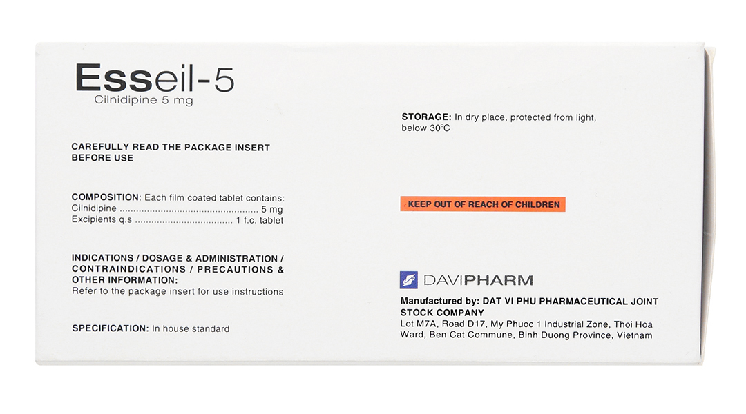 Esseil-5 trị tăng huyết áp (10 vỉ x 10 viên) - 07/2024 ...