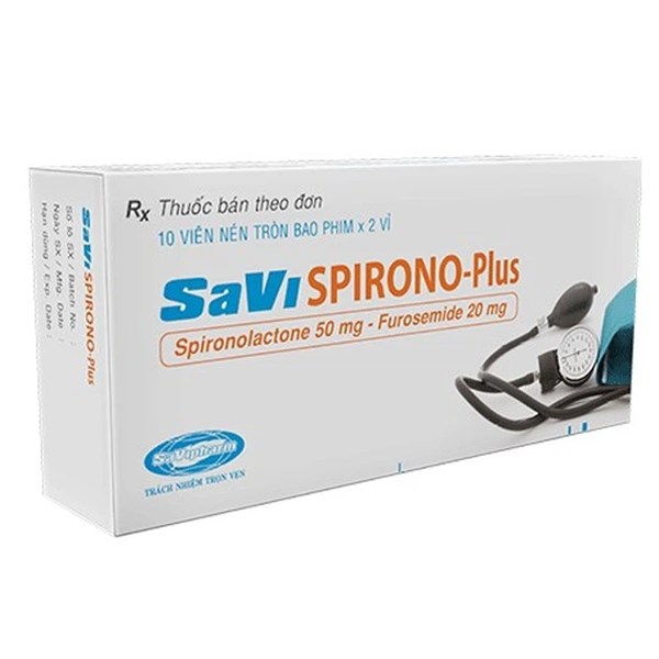 Savi Spirono - Plus trị phù, tăng huyết áp (2 vỉ x 10 viên) - 09/2024 | nhathuocankhang.com