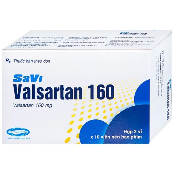 Savi Valsartan 160mg trị tăng huyết áp, suy tim (3 vỉ x 10 viên) - 08/ ...