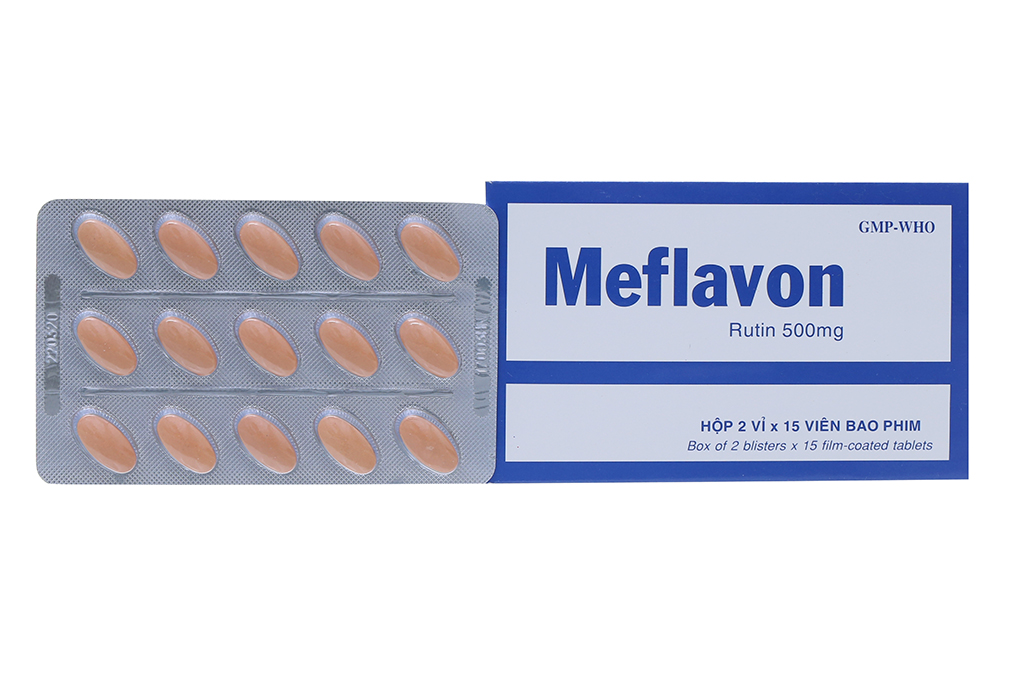 Meflavon 500mg trị trĩ, suy giãn tĩnh mạch (2 vỉ x 15 viên) - 07/2024 ...