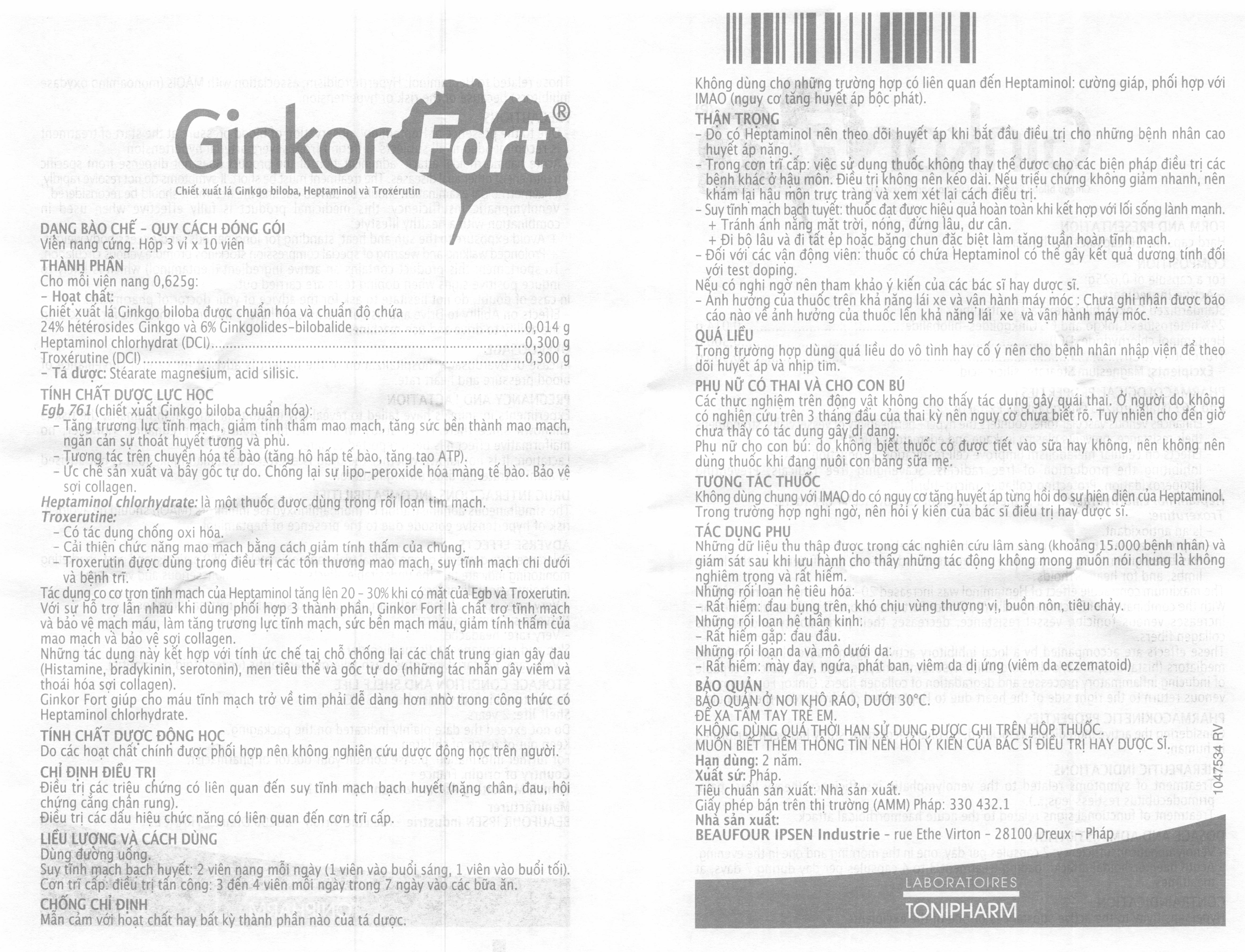 Thuốc Ginkor Fort hộp 30 viên-Nhà thuốc An Khang