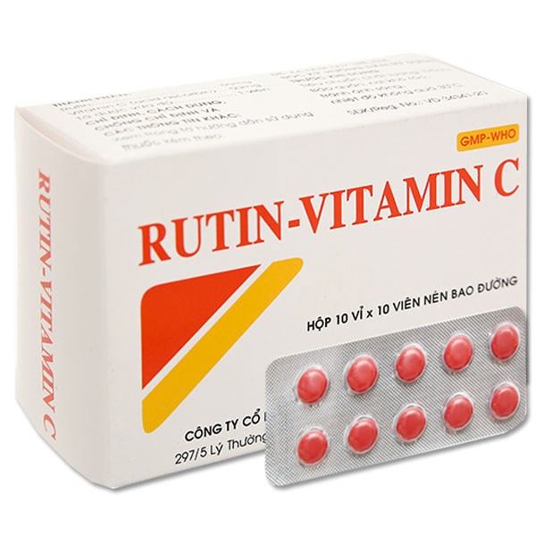 Rutin-Vitamin C trị trĩ, suy giãn tĩnh mạch (10 vỉ x 10 viên) - 10/2024 ...